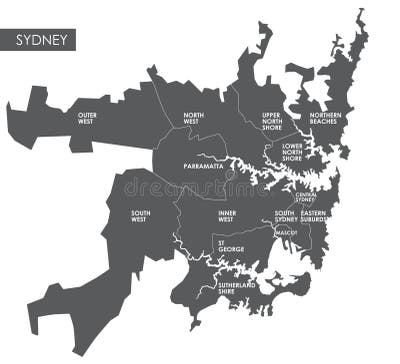 Vector map Sydney district stock vector. Illustration of guidebook ...