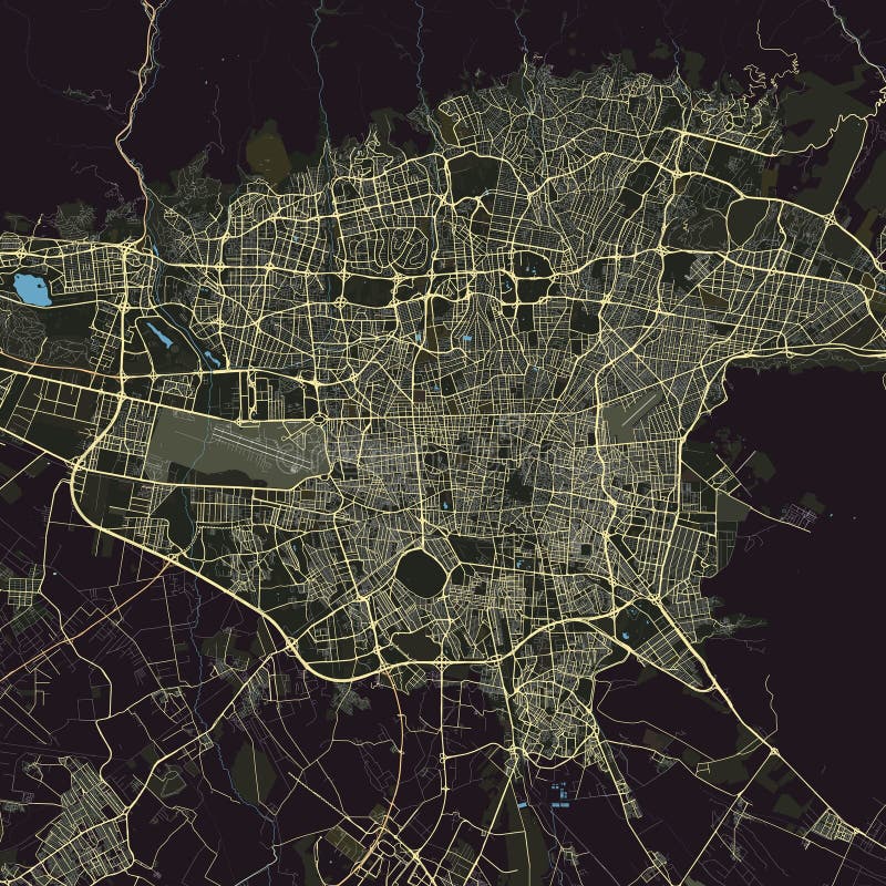 Map of Tehran stock vector. Illustration of tree, light - 283769815