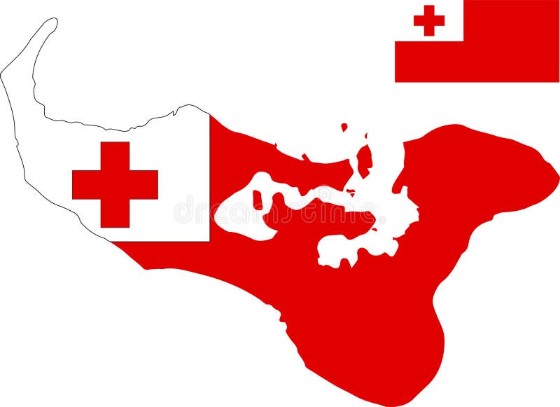 Vector Map of Tonga with Flag. Isolated, White Background Stock ...