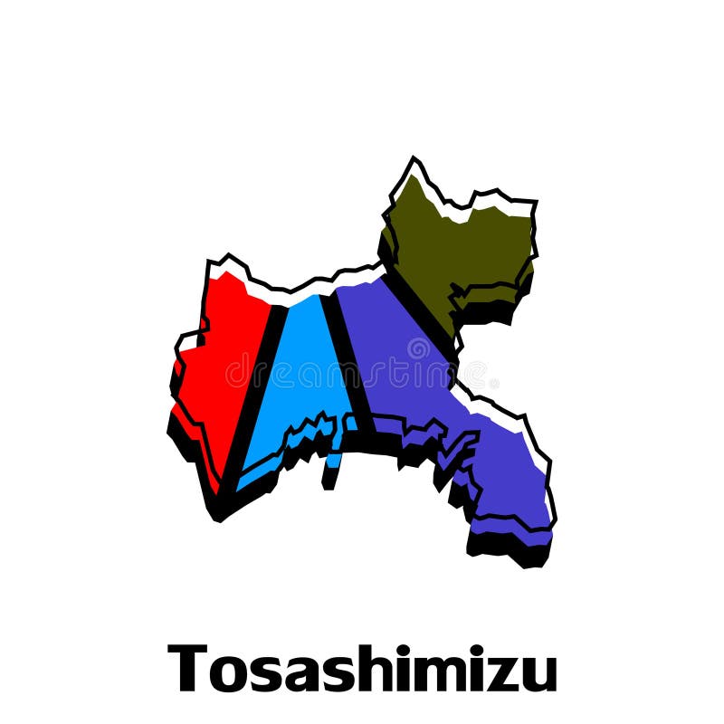 Vector Map of Tosashimizu City Colorful Illustration Template Design on ...