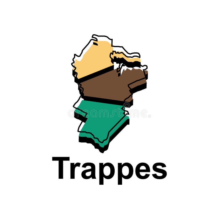 Vector Map of Trappes Colorful Design, Illustration Design Template on ...