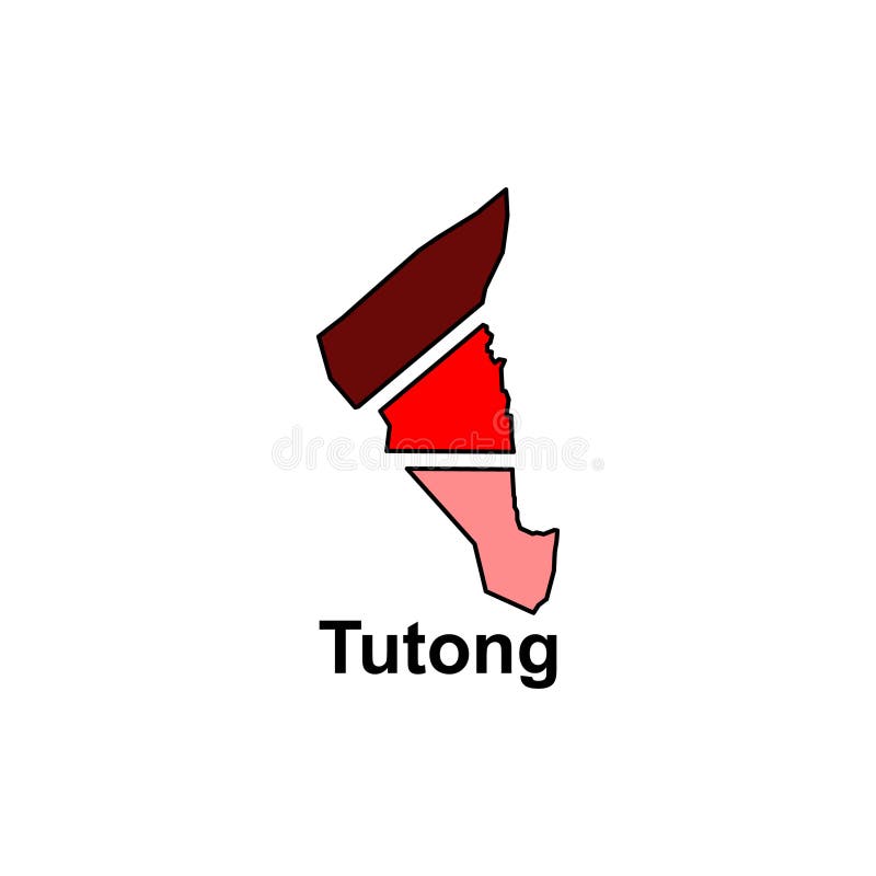 Vector Map of the Tutong. Borders of for Your Infographic Stock Vector ...
