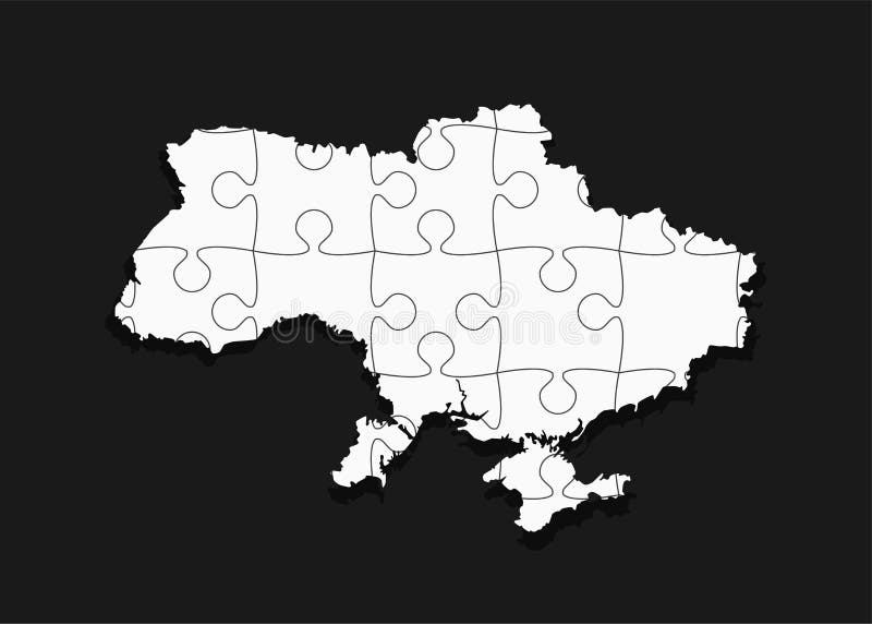 Vector Map Ukraine from White Puzzle, Jigsaw Stock Vector ...