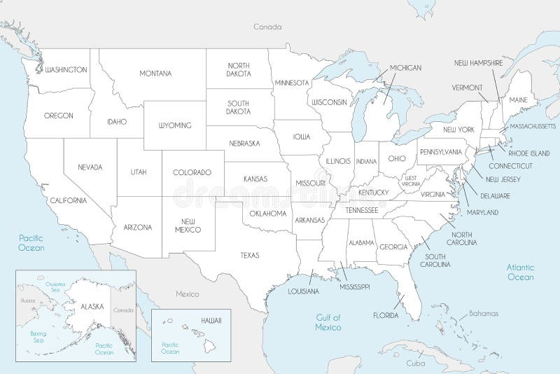 Vector Map of USA with States and Administrative Divisions, and ...