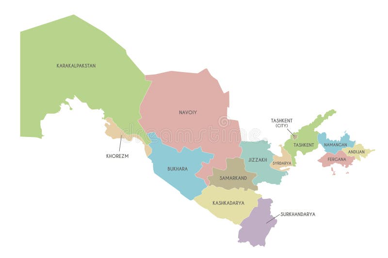 Vector Map of Uzbekistan with Regions or Territories and Administrative ...