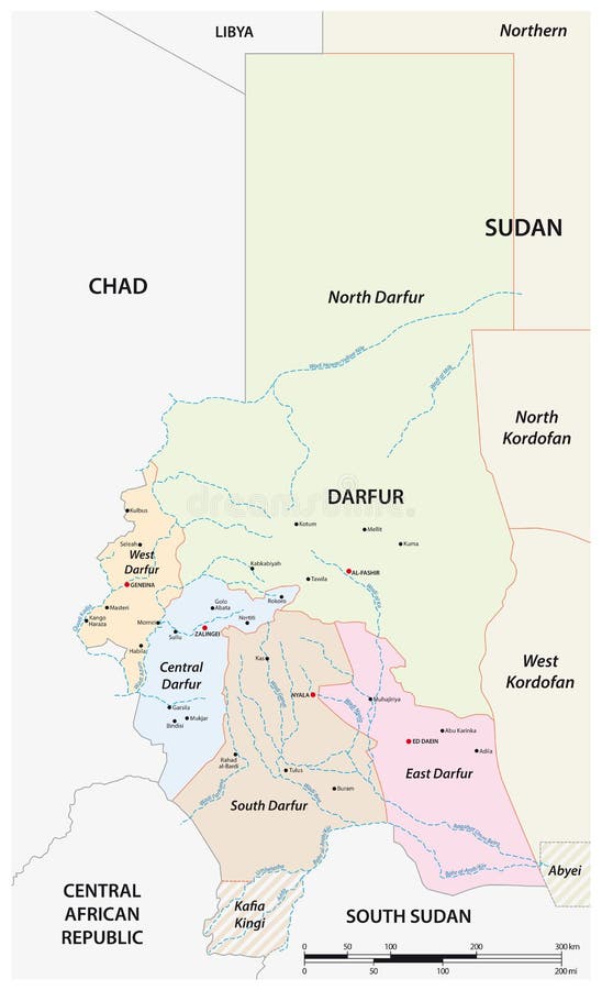 Vector Map of Western Sudanese Region of Darfur Stock Vector ...
