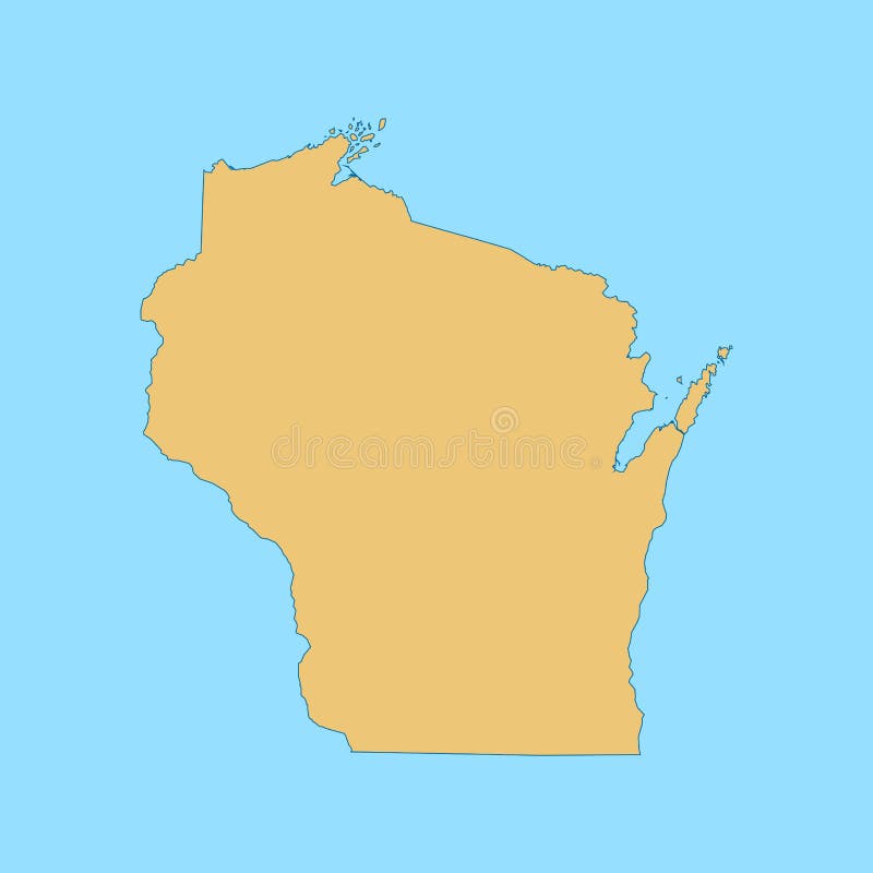 Map of the Wisconsin stock vector. Illustration of north - 206558603
