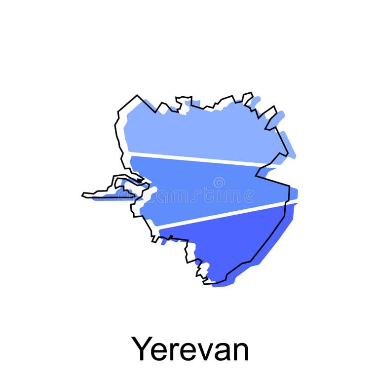 Vector Map of the Yerevan. Borders of for Your Infographic Stock Vector ...