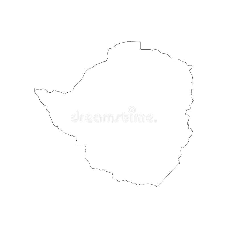 Vector Map Zimbabwe. Isolated Vector Illustration. Black on White ...