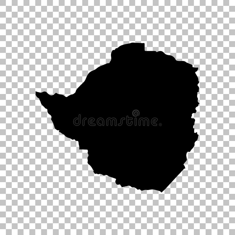 Vector Map Zimbabwe. Isolated Vector Illustration. Black on White ...