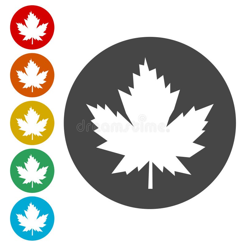 Vector Canadian Maple Leaf Roundel Icon Stock Vector - Illustration of ...
