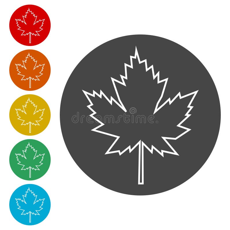 Vector Canadian Maple Leaf Roundel Icon Stock Vector - Illustration of ...