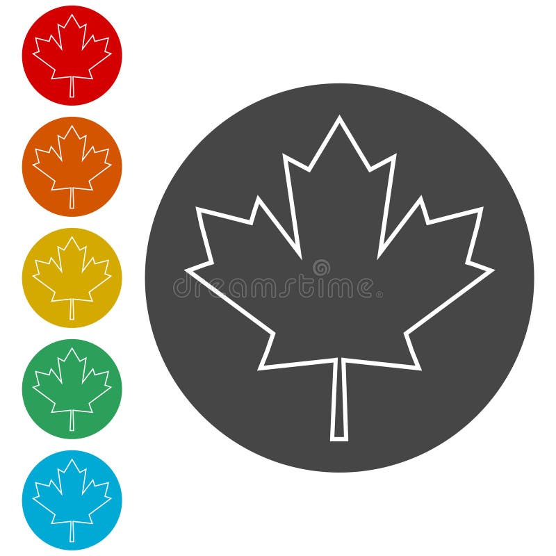 Vector Canadian Maple Leaf Roundel Icon Stock Vector - Illustration of ...