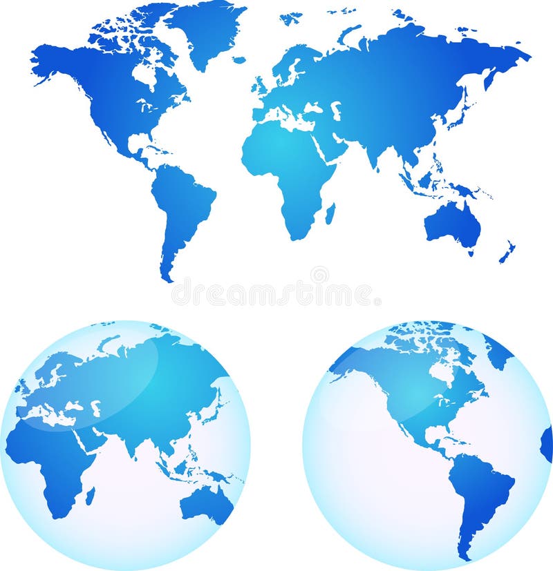 Vector maps of earth stock vector. Illustration of blue - 2299761