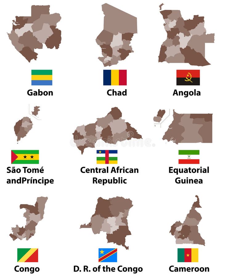 Vector Map Of Africa Continent Colored By Regions All Flags Of African