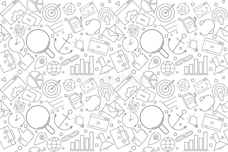 Vector Marketing Pattern with Word. Marketing Background Stock Vector ...