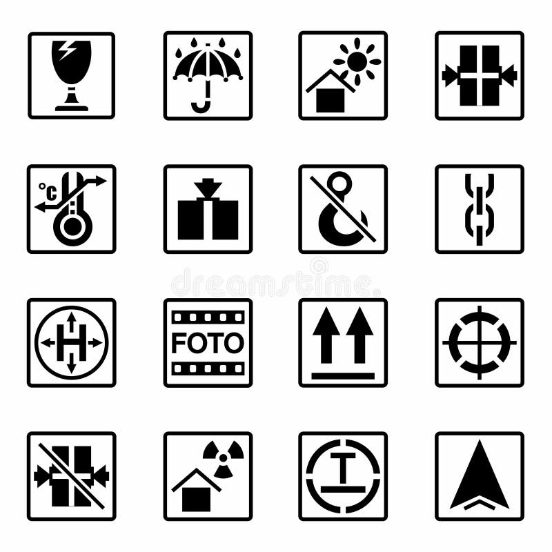 Vector Marking of Cargo Icon Set Stock Vector - Illustration of ...