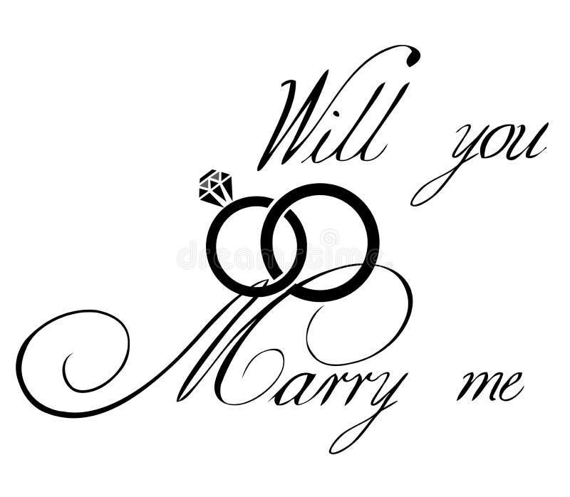 Vector Marry Me Card stock vector. Illustration of drawing - 88784154