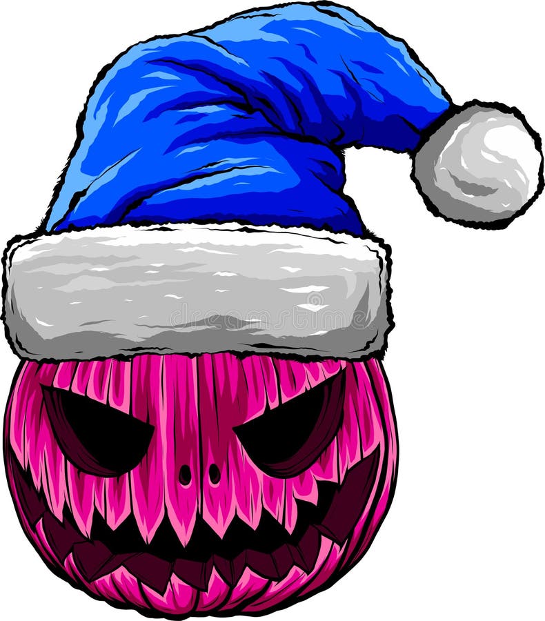 Vector Mascot Illustration Pumpkin with Cap Christmas Stock Vector ...
