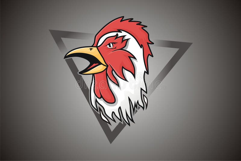 Vector Head Chicken Mascot Logo Stock Illustration - Illustration of ...