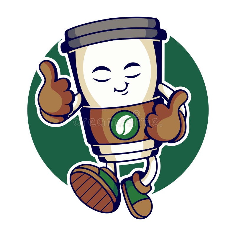 Vector Mascot for Starbucks Coffee Cup with Happy Face and Dancing Pose ...
