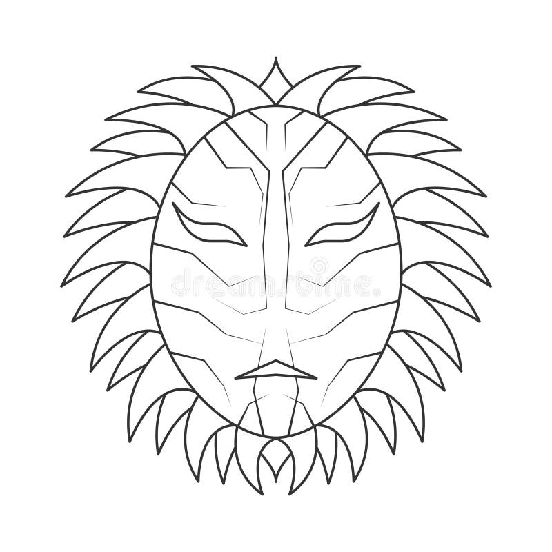 Vector Mask Image. a Simple, Editable Black Outline on a White ...