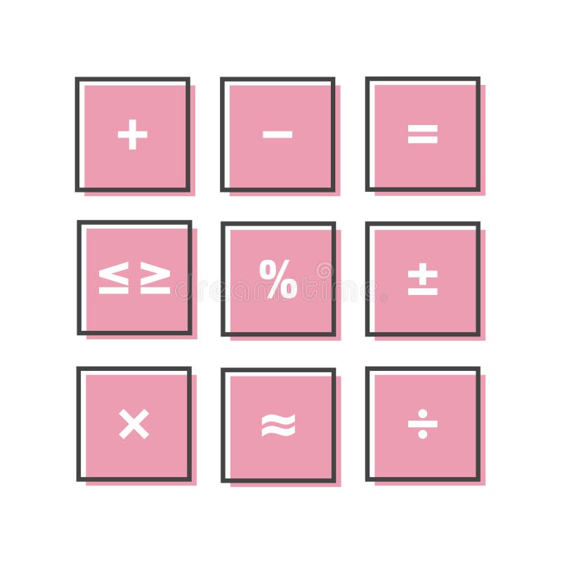 Vector Math Icons. Calculator Symbol on White Isolated Background ...