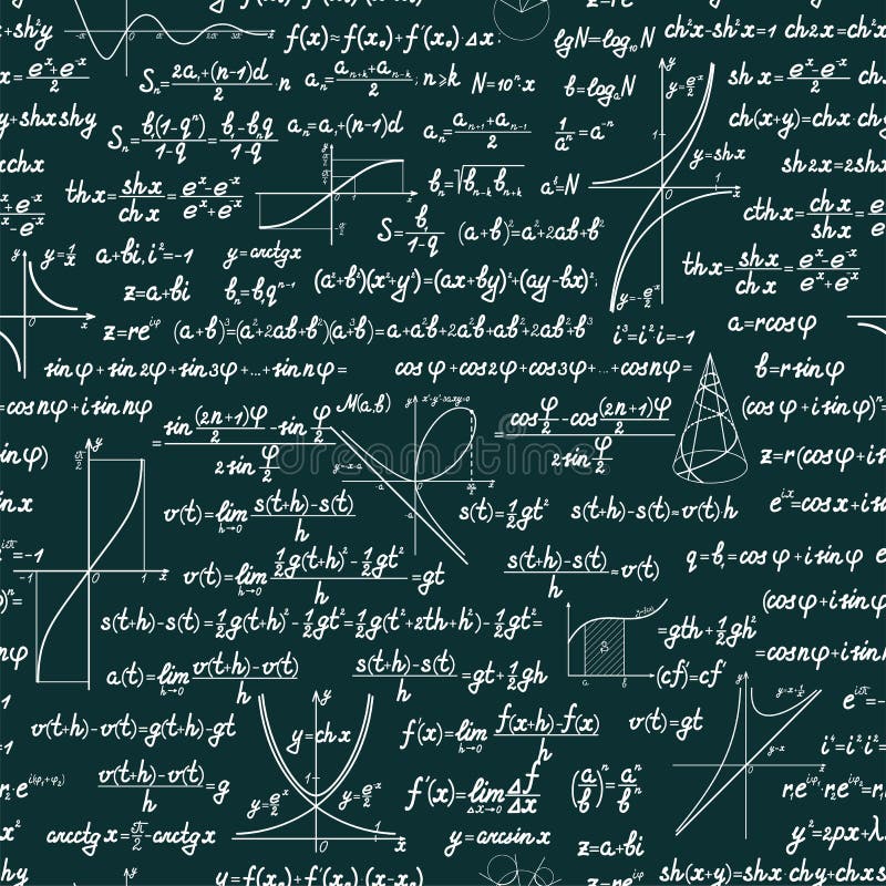 Vector Mathematical Seamless Texture with Handwritten Algebra and ...