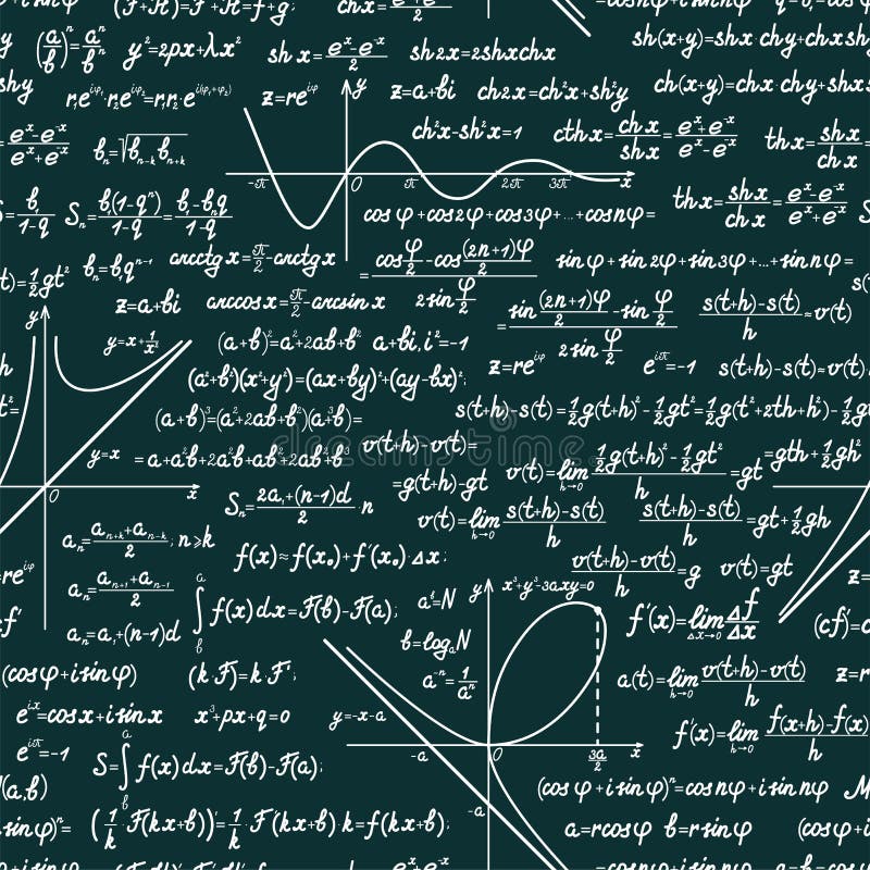 Mathematics Seamless Pattern Stock Vector - Illustration of formula ...