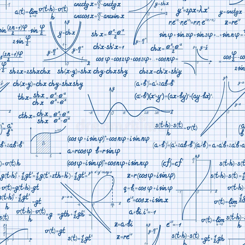 Vector Mathematics Seamless Pattern Stock Vector - Illustration of ...