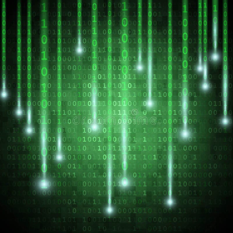 Background with Matrix Numbers and Brain Vector Stock Vector ...