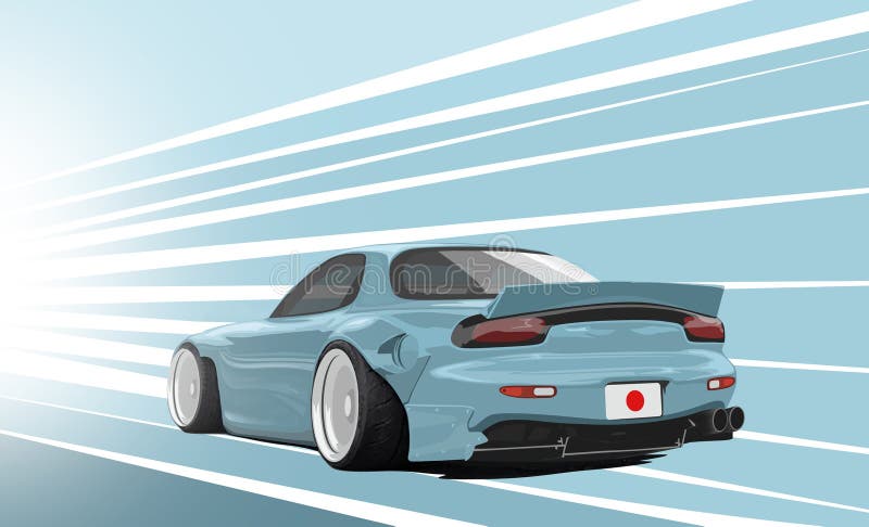 Vector Mazda RX7 Widebody Rocketbunny Stock Illustration - Illustration ...
