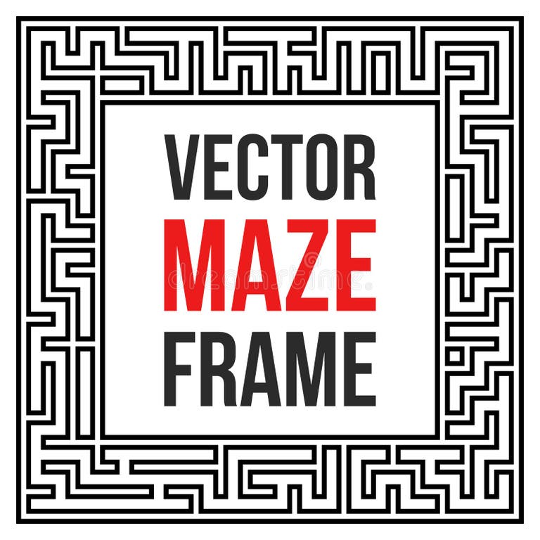 Vector Maze Frame Vintage Maze Border Ilustración del Vector ...