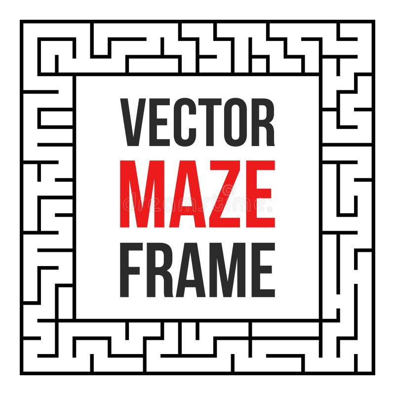 Vector Maze Frame Vintage Maze Border Ilustración del Vector ...