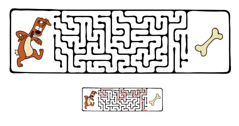 Vector Maze, Labyrinth with Dog. Stock Vector - Illustration of leisure ...