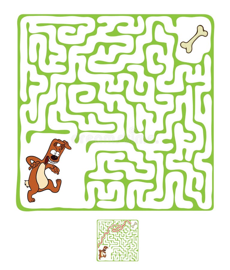 Vector Maze, Labyrinth with Dog. Stock Vector - Illustration of help ...