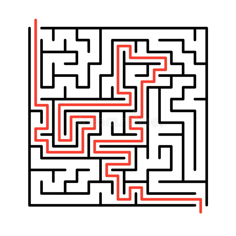 Maze game scheme stock vector. Illustration of exit - 104653393