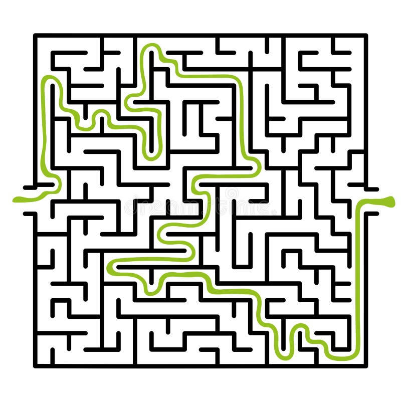 Vector Maze, Labyrinth Illustration with Solution. Stock Vector ... Vector Maze, Labyrinth Illustration with Solution. Stock Vector ...
