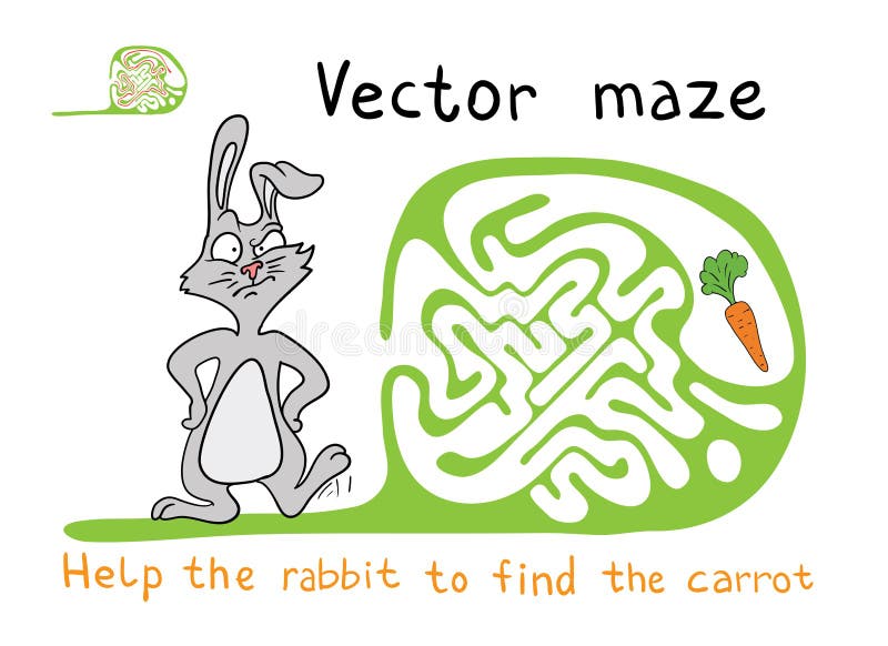 Vector Maze, Labyrinth with Rabbit and Carrot. Stock Vector ...