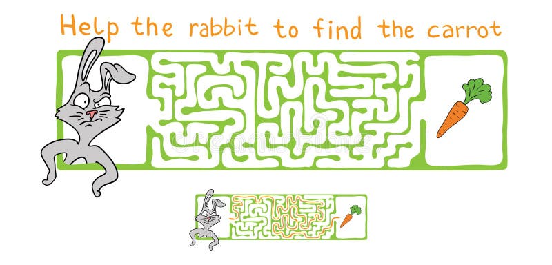 Vector Maze, Labyrinth with Rabbit and Carrot. Stock Vector ...