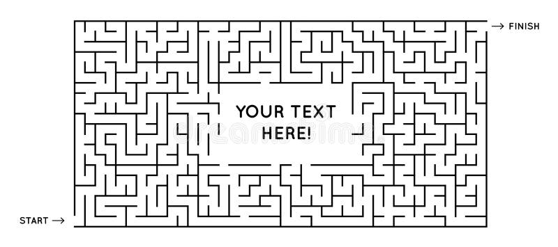Vector Maze on White Background. Text Box Template Stock Vector ...