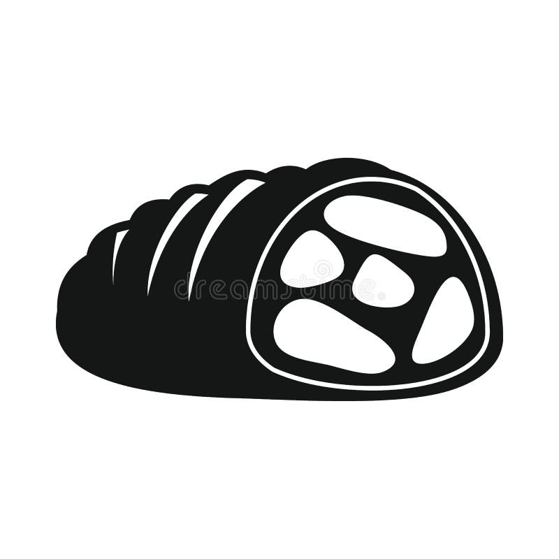 Vector Meatloaf Black Simple Icon Isolated on White Stock Vector ...