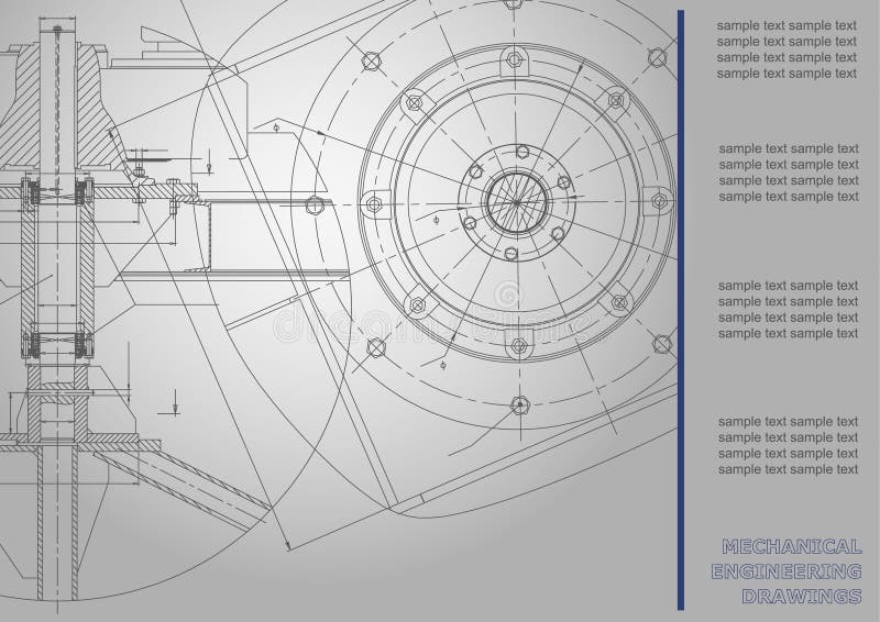 Vector Mechanical Engineering Drawings Stock Vector - Illustration of ...