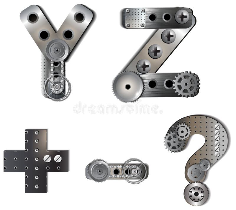 Vector Mechanical Numbers of Gears Stock Vector - Illustration of metal ...