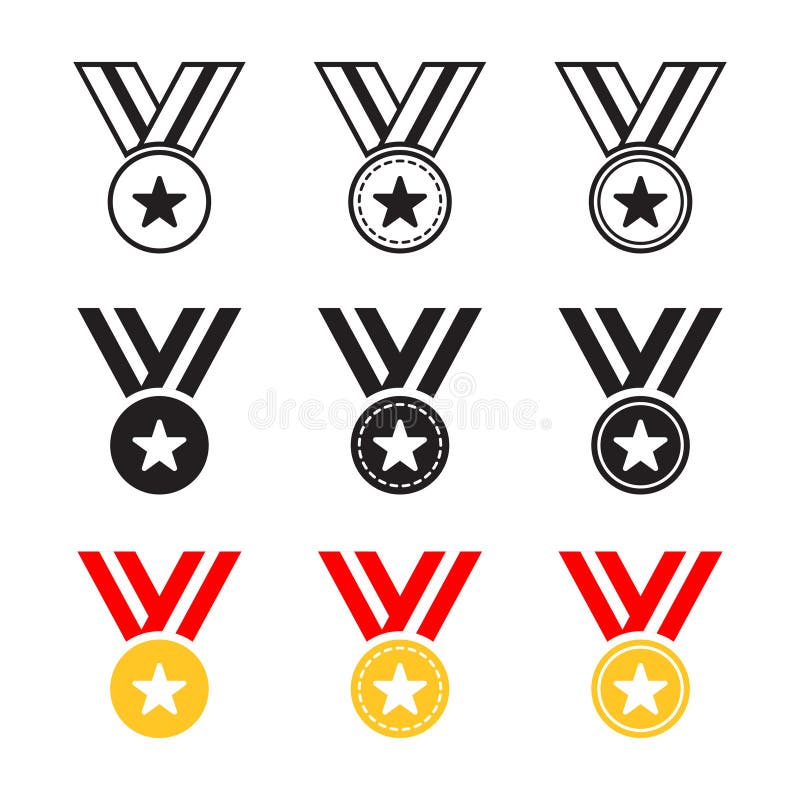 Vector Medal Icon Set. Winner Symbols. Medal Icon Symbols Stock ...