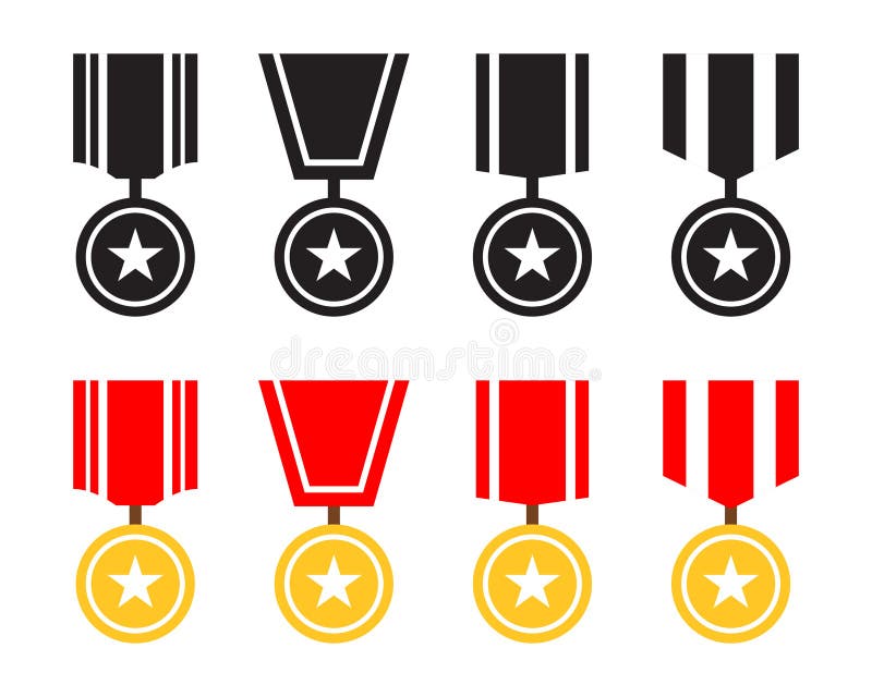 Vector Medal Icon Set. Winner Symbols. Medal Icon Symbols Stock ...