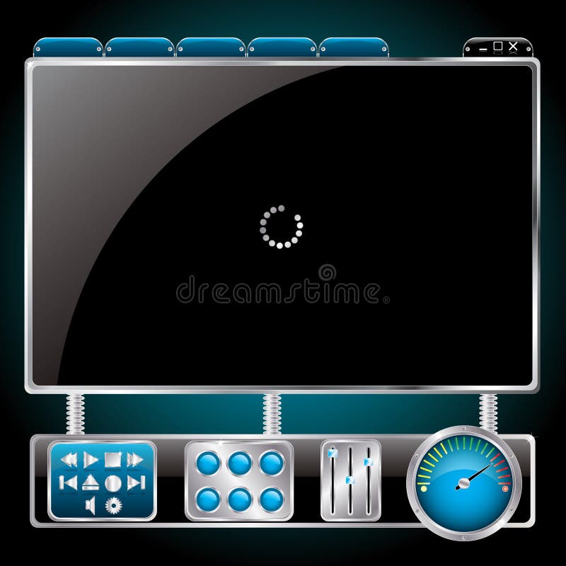 Vector Media Interface Template Stock Vector - Illustration of play ...