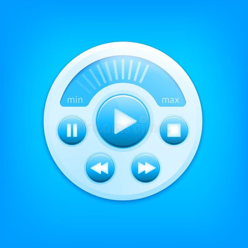 Vector Media Player Interface Stock Vector - Illustration of glossy ...