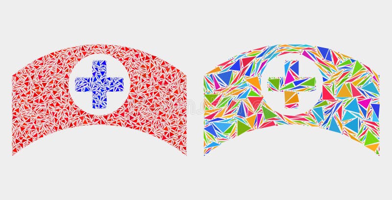 Vector Medical Cap Mosaic Icon of Triangles Stock Vector - Illustration ...