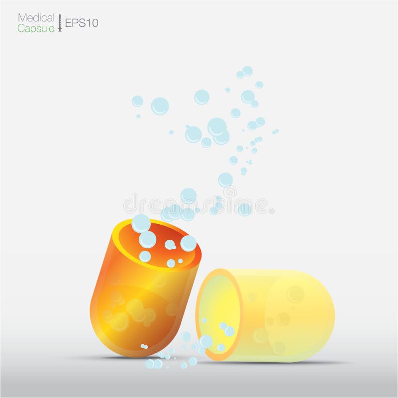 Vector : Medical Capsule Open Up Stock Vector - Illustration of medical ...